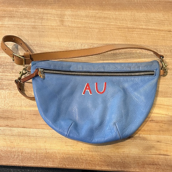 Clare V. | Bags | Clare V Grande Fanny Pack Bag Purse Sky Blue Leather ...